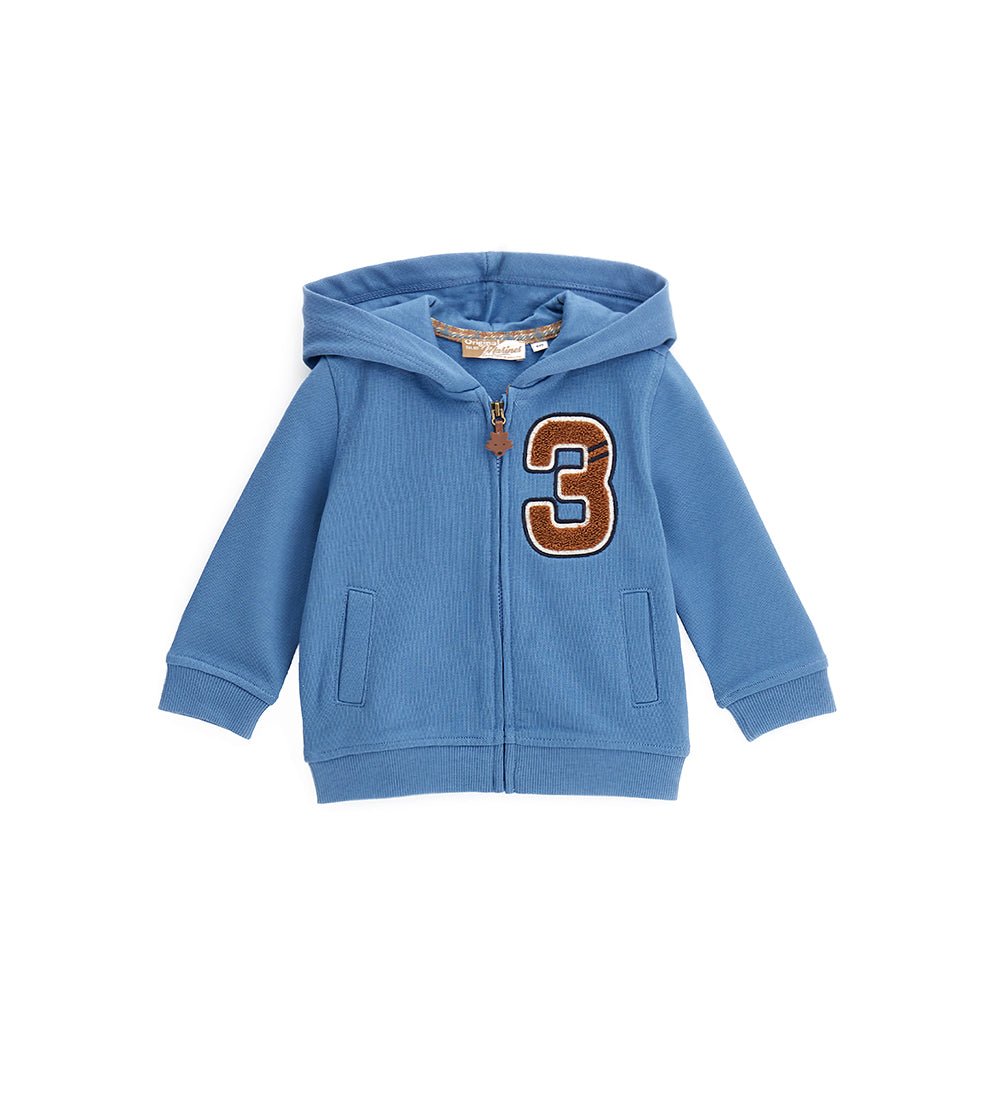 WARM COTTON TODDLER BOY ZIP UP HOODIE WITH WELT POCKETS - Little Betty