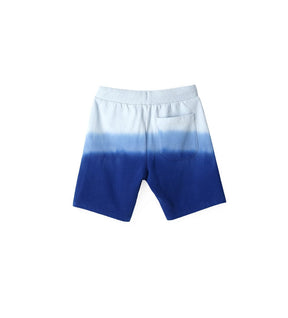 NAVY/BLUE DIP-DYED COTTON FLEECE SHORTS - Little Betty